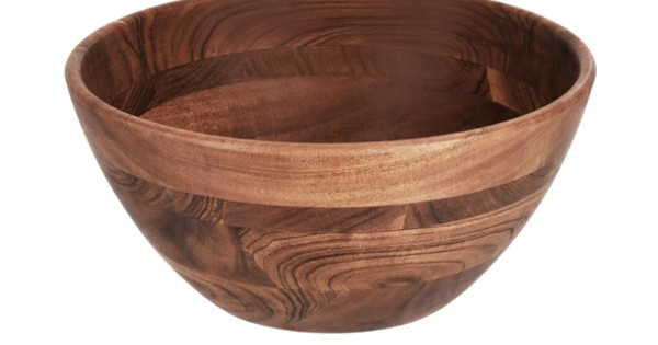 Chef Inox Serve Round Display Deep Bowl Acacia - 280x130mm
