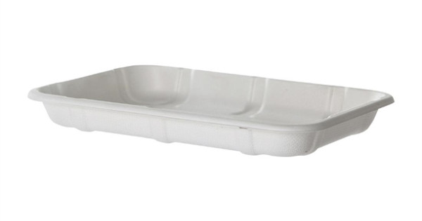 Detpak Sugarcane Meat & Produce Tray White - 216x152x25mm (Pack 400)